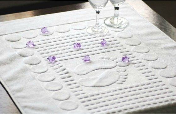 terry cloth white cotton hotel bath floor mat, bath foot towel,50*80cm bathroom floor towel