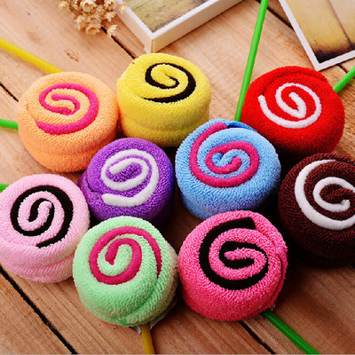 colorful cotton lollipop shape cake towel candy towel