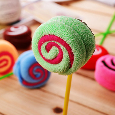 colorful cotton lollipop shape cake towel candy towel