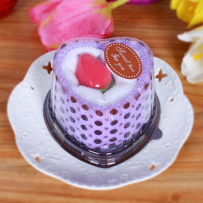 High quality cotton square gift towel / cake towel/gift towel set packing