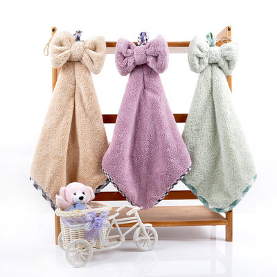 wholesale Cute Cartoon hanging Microfiber kitchen hand towel