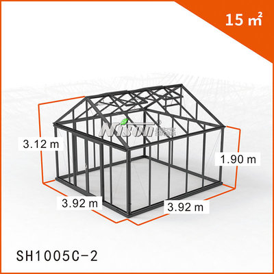 Quick & Easy Installation Aluminium Alloy Garden Greenhouse w/ Double Pitch Roof, Classic Winter House w/ Europe Design
