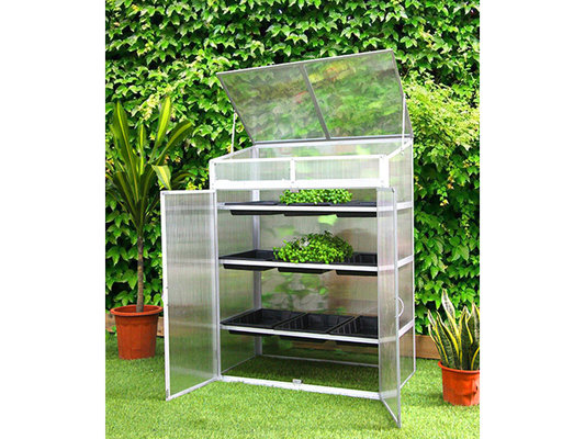 Nursery staging greenhouse/Aluminium staging/3 Tier staging with trays/Garden staging/Flower shelf