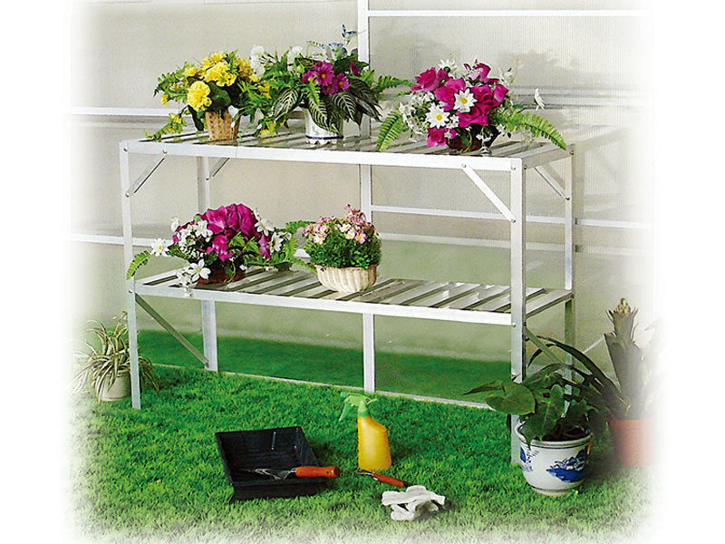 Two tier staging unit/Flower shelf/Garden shelf/balcony flower display shelf with 2 layers