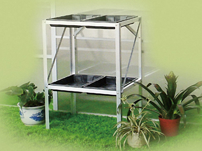 Two tier staging with 4 trays/nursery shelf with trays/Nursery trays/Garden shelf/Balcony flower shelf