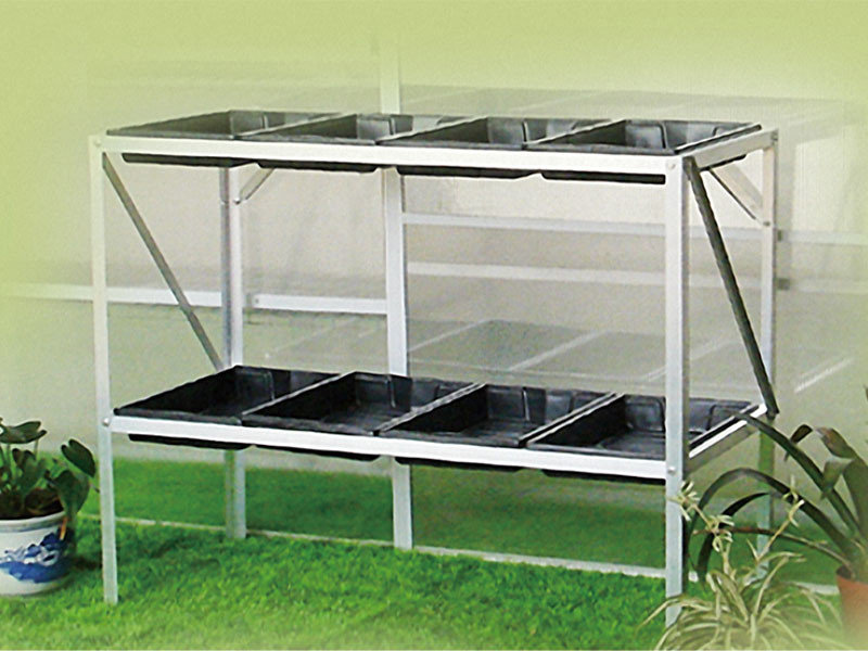 Two tier staging with 8 trays/nursery shelf with trays/Nursery trays/Garden shelf with trays/Balcony flower shelf