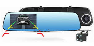 Car Dashboard Camera, Car DVR, Car Video Recorder Full HD 1080P, 4.3" Inch LCD with Dual Lens for Front & Rear view