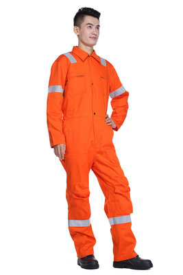 FR Clothing Cotton Flame Retardant Coveralls , Heat Insulation Fire Resistant Suits