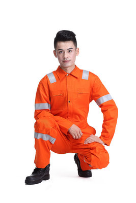 FR Clothing Cotton Flame Retardant Coveralls , Heat Insulation Fire Resistant Suits