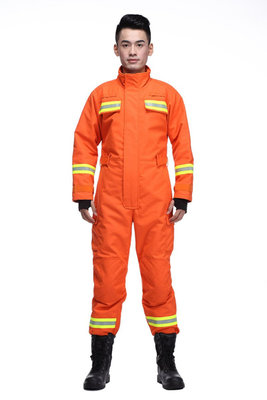 Heat Resistant Fire Rescue Apparel Yellow Nomex Firefighting Coverall for oil gas industry