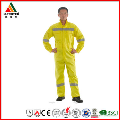 Custom Fireproof Cotton Antistatic Fire Resistant Coveralls / FRC Clothing with OEM