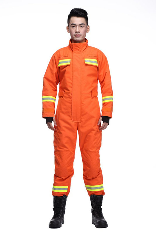 Heat Resistant Fire Rescue Apparel Yellow Nomex Firefighting Coverall for oil gas industry