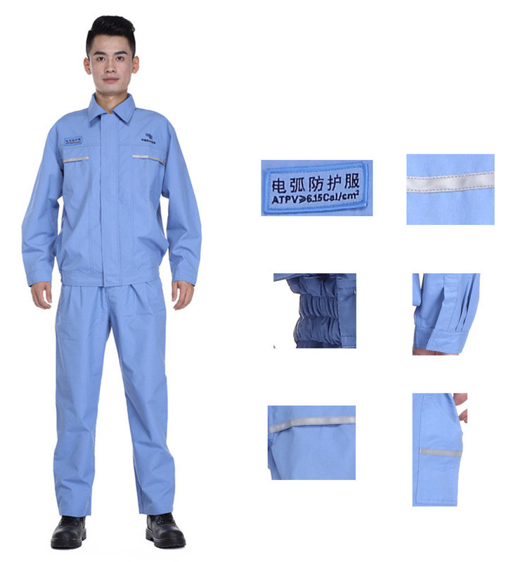Durable Flame Retardant Arc Flash Suit for Electrical Worker Navy Grey Orange Yellow Multi Color