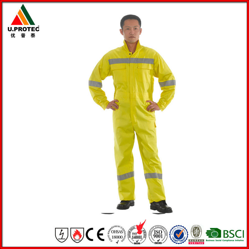 Custom Fireproof Cotton Antistatic Fire Resistant Coveralls / FRC Clothing with OEM