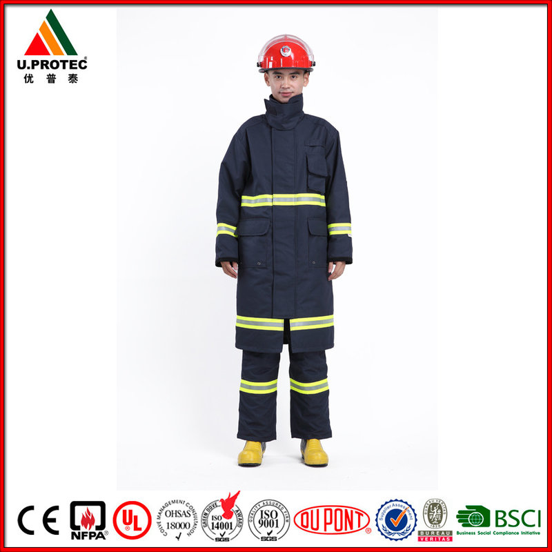 Nomex FR Clothing Firefighter Long Coat / Fire Commander Uniform XS to 4XL Size