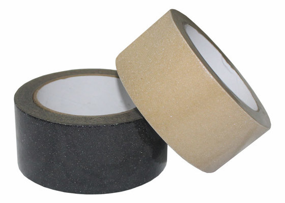 Kitchens Anti Slip Safety Grit Tape , PET Black Non Skid Tape For Steps