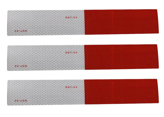Waterproof Grade Glass Reflective Tape , Hi Vis Red And White Reflective Safety Tape