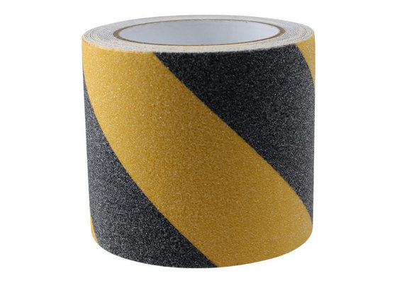 Black And Yellow Floor Safety Warning Non Skid Tape Single Sided Adhesive