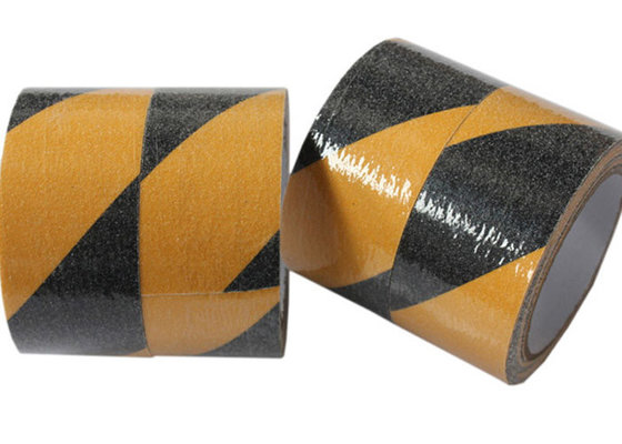 Black And Yellow Floor Safety Warning Non Skid Tape Single Sided Adhesive