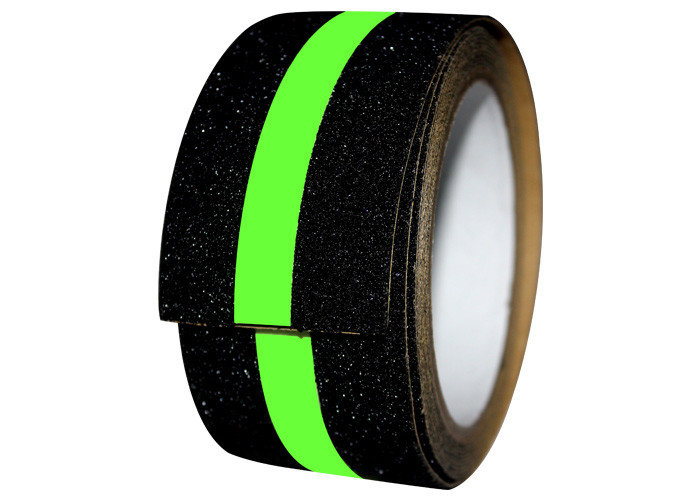High Visibility Glow In The Dark Non Slip Tape Black With Glowing Strips