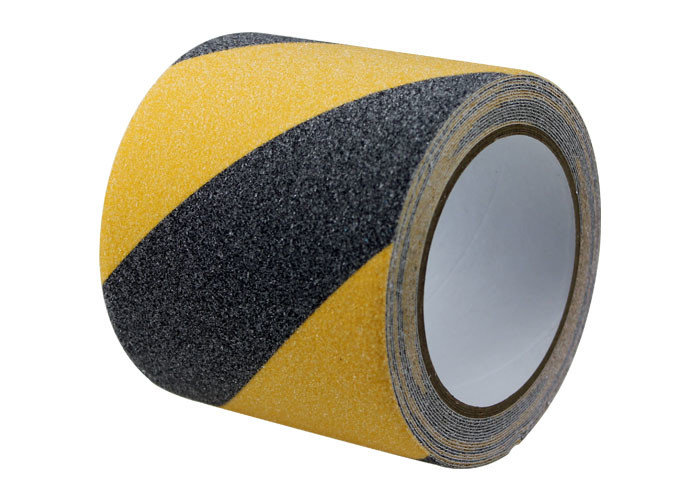 Black Yellow Self Adhesive Non Slip Tape Skid Tape Roll For Tread Step