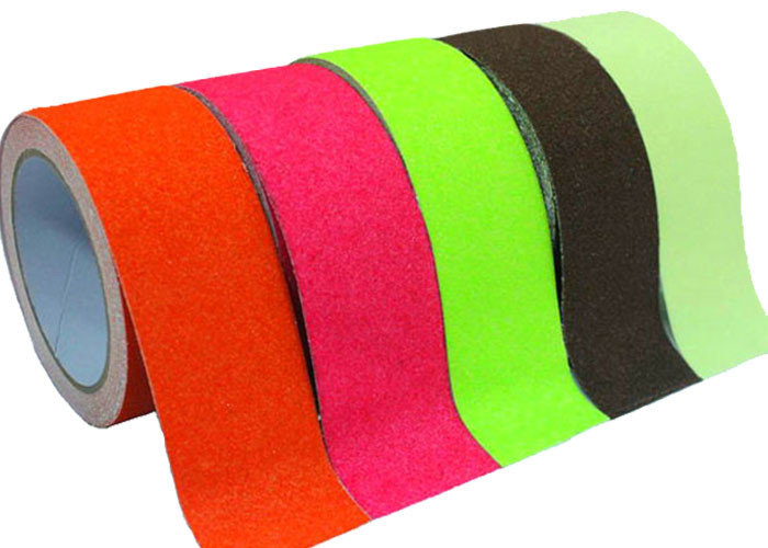 Durable Safety Grit Self Adhesive Non Slip Tape / Red Color Non Slip Grip Tape
