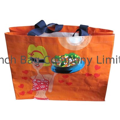 Glossy laminated foldable PP Woven Shopping Bag , Woven Tote Bag