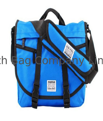 Promotional red nylon shoulder bag with logo printed / travel duffel handbags