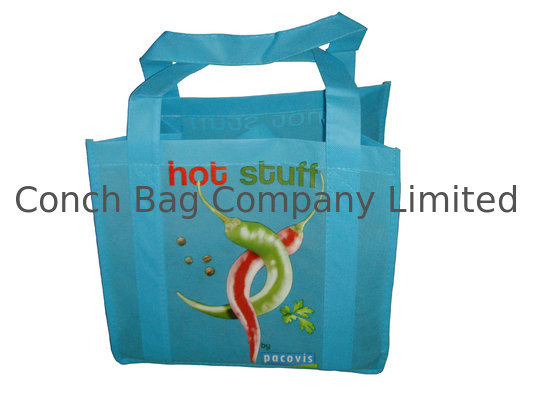 Embossing Blue 80gsm Non Woven Fabric Bags , Custom ECO Bags