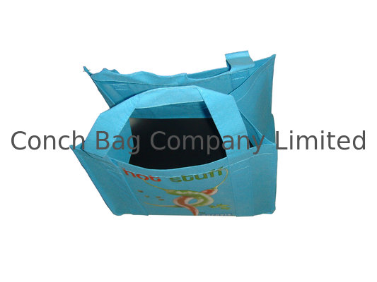 Embossing Blue 80gsm Non Woven Fabric Bags , Custom ECO Bags
