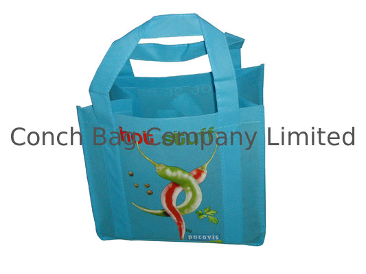 Embossing Blue 80gsm Non Woven Fabric Bags , Custom ECO Bags