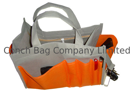 Orange Heat Transfer Non Woven Fabric Bags , Non-woven Promotional Bag