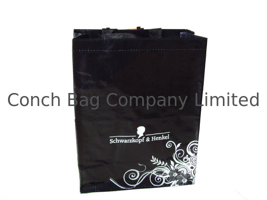 Advertisement Recycled PP Woven Bag / Black Woven Shopping Bag