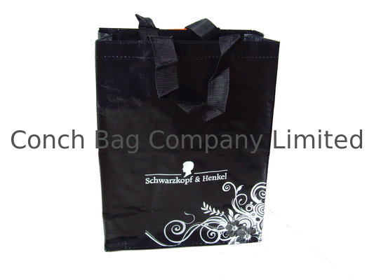 Advertisement Recycled PP Woven Bag / Black Woven Shopping Bag