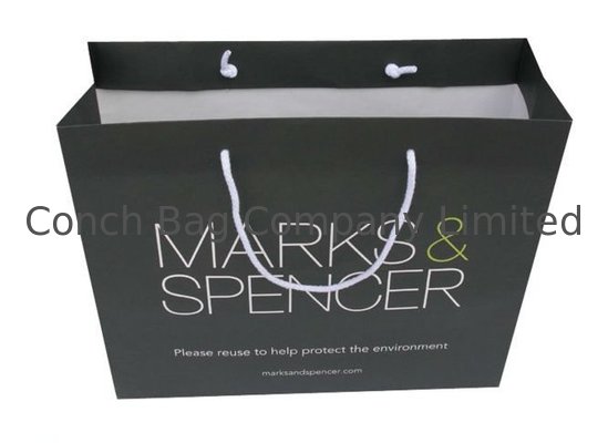 Customized Shoes Recycled Shopping Paper Bags with Flocking Print