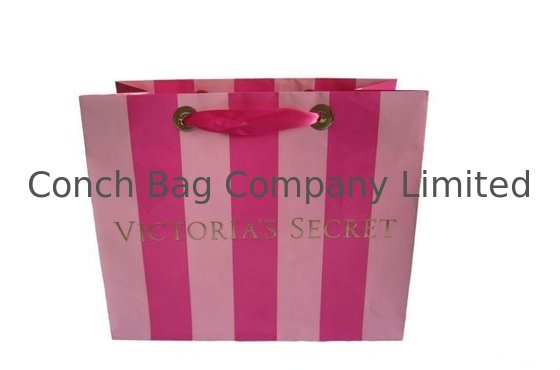 Laminated Gift Recycled Paper Bags with Crushing Surface , Red
