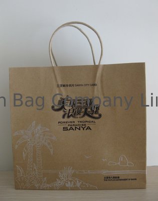 Customized Reusable Kraft Paper Bag with UV Lithography Treatment