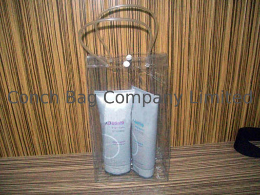 OEM Cosmetic Clear PVC Bags , Watertight PVC Bag with Handle
