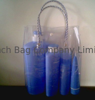OEM Cosmetic Clear PVC Bags , Watertight PVC Bag with Handle
