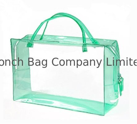 Environment Clear PVC Bags for Gift Packaging , Handle PVC Bag