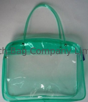 Environment Clear PVC Bags for Gift Packaging , Handle PVC Bag