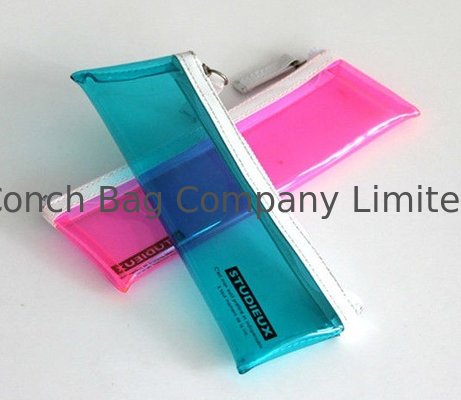 Fashion Reusable Clear PVC Bags with REACH Standard , Pencil PVC Bag