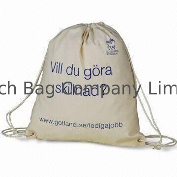 Eco Friendly Backpack Organic Cotton Bags with Heat transfer Printing
