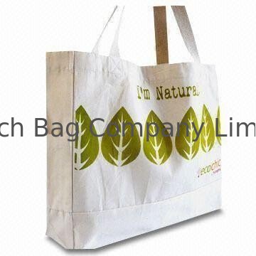 CPSIA Handled Organic Cotton Bag , Woven Labels Cotton Bags
