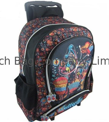 Black Trolley Kids School Backpacks , 600D Polyester Material