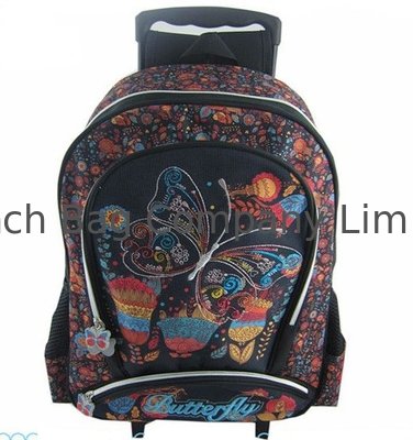 Black Trolley Kids School Backpacks , 600D Polyester Material