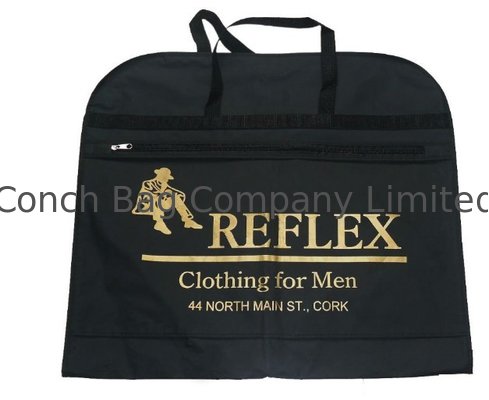420D Polyester Suit Cover Garment Bag with Embroider Printing