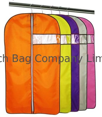 Reusable Non woven Suit Cover Garment Bag , Black Clothes Cover