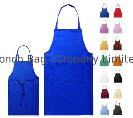 Blue 80gsm PP Non Woven Disposable Apron , Embroider Cooking Apron