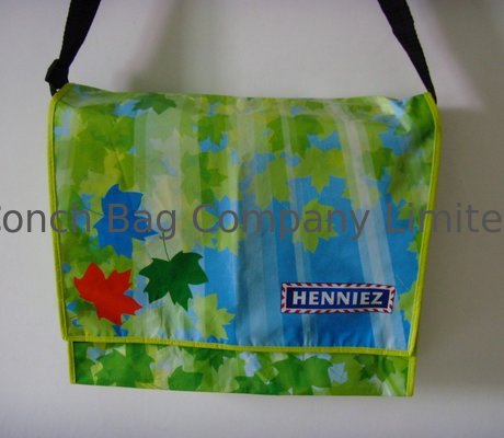Reusable Sling Non Woven Shoulder Bag , Green 80gsm Cloth Bags